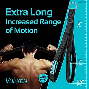 Vulken Tricep Rope Cable Attachment. 24 Inch & 17 Inch Two Lengths Built in One Pull Down Rope. Triceps Extension Straps Gym Equipment. Home Workout Handles for Resistance Bands.
