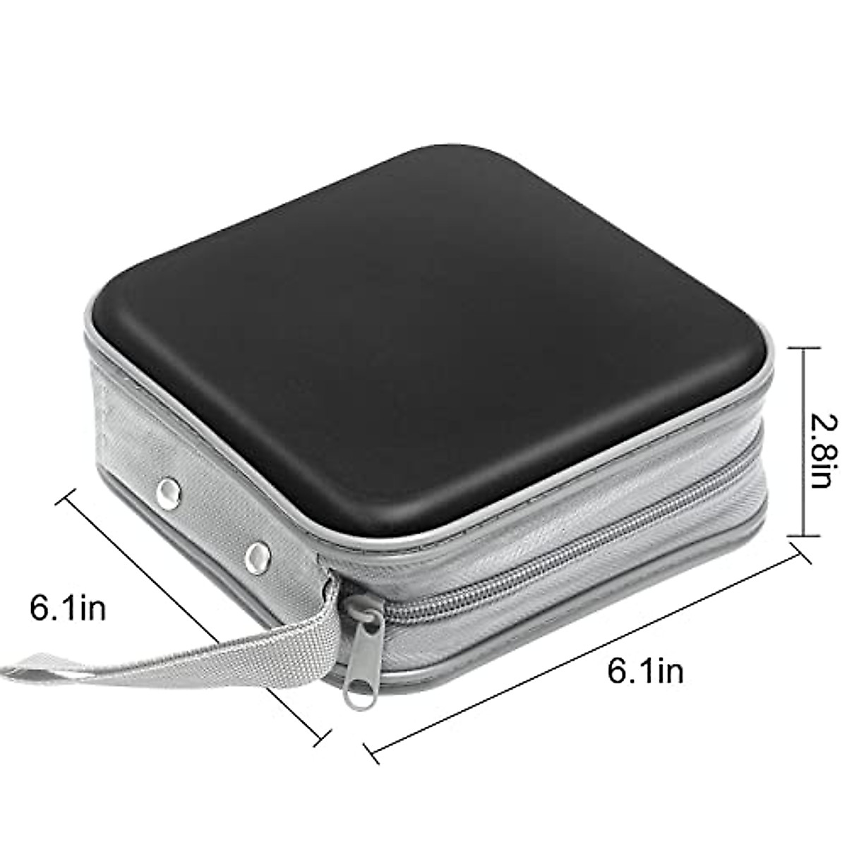 DVD Case, Siveit CD Case Holders DVD Binder Wallet Hard Plastic 48 Capacity CD/DVD Disc Cases Storage Binder for Car Home Office Travel (Black)