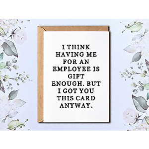NTVShop Having Me For Your Employee - Funny Boss Birthday Card - Humor Joking Boss's Day Card For Your Leader - Birthday Boss Card