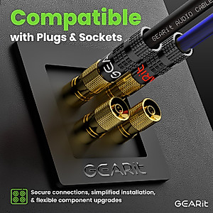 GearIT Pro Series 12 Gauge (2 x 4mm²) Speaker Wire Cable (30.4 Meters / 100 Feet/Black Blue) CCA HiFi Audio Speaker Cable Great Use for Car Audio and Home Theater Surround Sound Systems