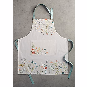 Maison d' Hermine Colmar 100% Cotton 1 Piece Kitchen Apron with an Adjustable Neck & Visible Center Pocket with Long Ties for Women Men | Chef (27.50"x31.50")