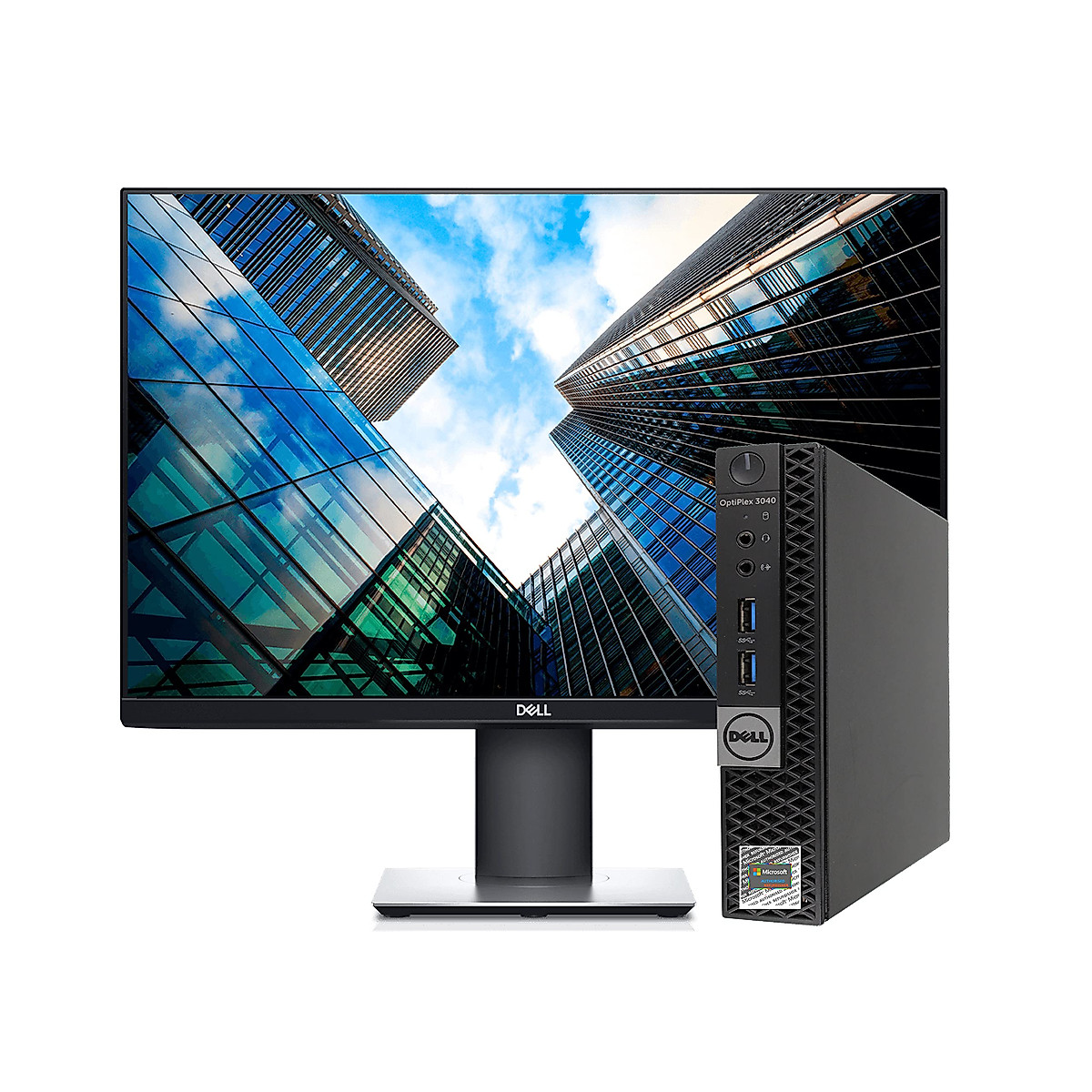 Microsoft Authorized Refurbisher- Dell Optiplex 3040 Micro Form Factor PC Intel i3-6100T 3.2GHz. 16GB DDR3 RAM,256 SSD, WiFi, with Dell 24 P2419HLCD Windows 10 Pro (Renewed)