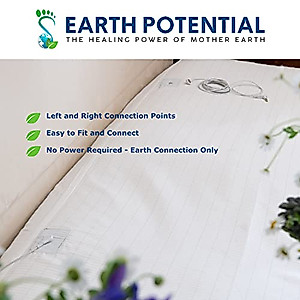 Earthing Grounding Fitted California King Size Sheet – Earthing Sheet for Healing Sleep & Wellbeing - c/w 15 ft Bed Grounding Cord - Earthing Sheets & Ground Earthing Products by Earth Potential