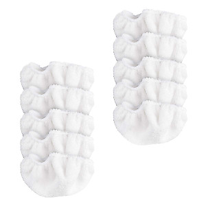 Navaris Microfibre Pads for Steam Cleaner - Set of 10 Replacement Cloths Handheld Steamer 49454 - Washable Wipes for Floor, Wall, Cleaning