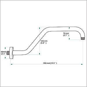 KAPHOME Shower Head Extension Arm,15.5 Inch Shower Arm Extension Replacement,Stainless Steel S Shape Shower Arm with Flange,Brushed Nickel,9Z2MK