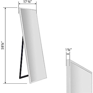 OBIOZZ Bedroom Floor Standing Mirror Framed Floor Free Standing Easel Full Length Mirror 16″ X 57″ W, Quality Material Full-Length Mirror