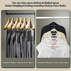 Velvet Clothing Hangers Slim Stackable Non-Slip Beige Suit Hanger Space Saving Clothes Hanger Heavy Duty Adult Hangers with 360°Swivel Hook