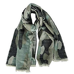 GERINLY Camo Winter Scarf for Women Fashion Camouflage Cashmere Scarf Large Blanket Wraps Military Pashmina Shawl (Camo)