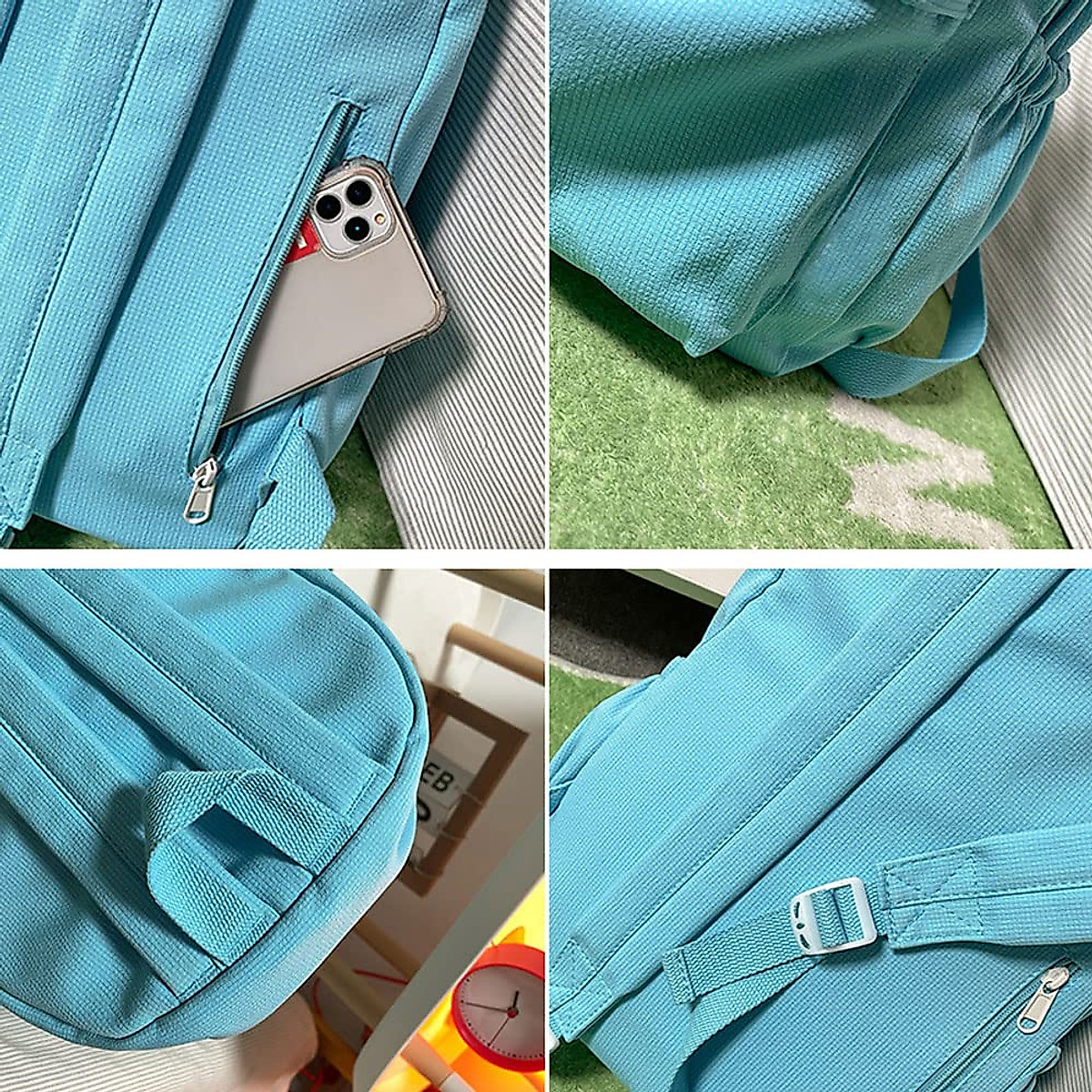 Eagerrich Aesthetic Backpack Cute Backpack School Supplies Laptop Bag for Teens Girls Women Students Solid Color