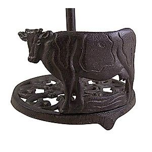 Cast Iron Cow Paper Towel Holder 13 Inch