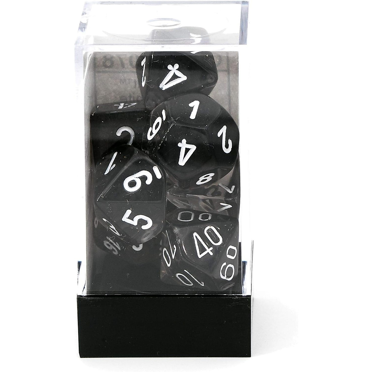 Chessex Translucent: 7pc Smoke/White,Grey