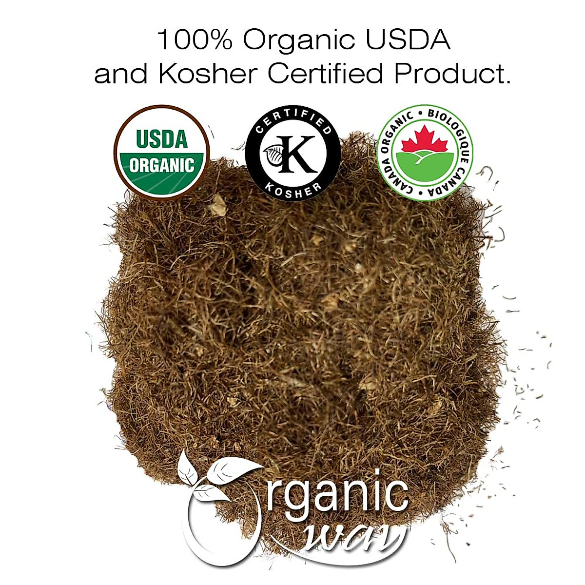 Organic Way Cornsilk Cut & Sifted (Stigma maydis) - European Wild-Harvest | Organic & Kosher Certified | Vegan, Non GMO & Gluten Free | USDA Certified | Origin - Albania (1/2LBS / 8Oz)