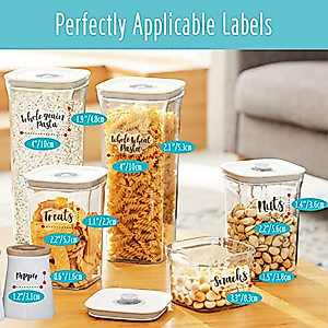 Hebayy 281 PCS Clear Cursive Pantry Labels Set Water Resistant with Customizable Stickers for Food Containers, Jars