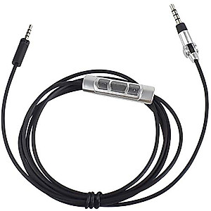Replacement Audio Cable Cord with Microphone Volume Control Compatible with Sennheiser Momentum 1.0 Momentum 2.0 On-Ear Wireless Headphones (Black)
