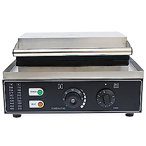110V 1500W Commercial Waffle Maker 10Pcs Nonstick Electric Waffle Machine Temperature and Time Control Stainless Steel Rectangle Waffle Maker Waffle Iron for Bakeries Snack Bar Family Restaurant