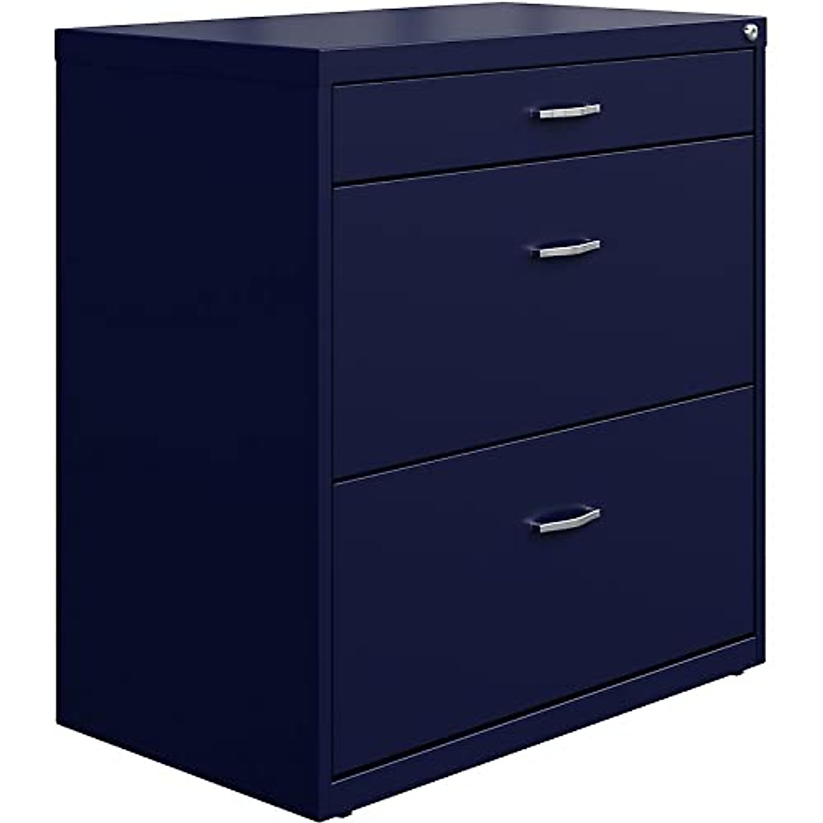 Hirsh Industries Space Solutions 30" W Metal 3 Drawer Home Office File Cabinet Navy