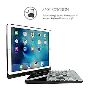 Snugg iPad Mini 5 / iPad Mini 4 Keyboard Backlit Wireless Bluetooth Keyboard Case Cover 360° Degree Rotatable Keyboard for Apple iPad Mini 5 - Black