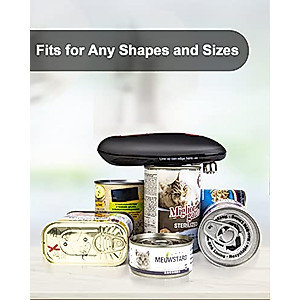 Electric Can Opener for Kitchen- Hand Held Automatic Can Opener with Smooth Edge, Portable and Battery Operated, Can Opener for Seniors with Arthritis, Easy One Touch to Open Any Size Cans, Black