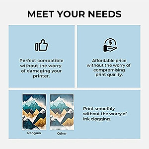 Penguin Remanufactured Printer Ink Cartridge Replacement for HP 65XL,65 XL Used for Hp AMP 100 120 125 130 Deskjet 2622 2624 2652 3732 3752 Envy 5020 5030 (1 Black,1 Color) Combo Pack