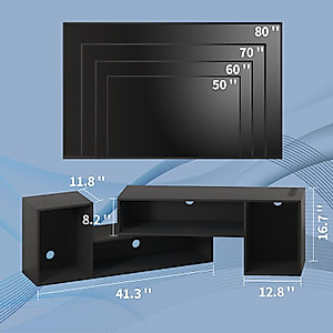 TV Stand, Deformable TV Stand with LED Strip & Power Outlets Free-Combination Entertainment Center for 50 55 60 65 Inch TV,Console TV Stand Modern TV Table Media Stand, DIY Open Storage Bookcase Shelf