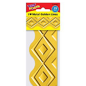 TREND enterprises T-92681 I Love Metal Golden Lines Terrific Trimmers, 39'