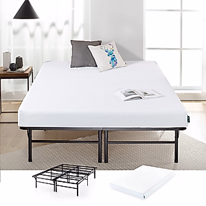 ZINUS 6 Inch Green Tea Cooling Gel Memory Foam Mattress and Heavy Duty SmartBase Metal Mattress Foundation Set / Bed and Mattress Set / No Box Spring Needed / Mattress in a Box, Full