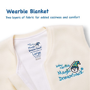 Baby Merlin's Magic Dream Sack Walker - Microfleece Baby Wearable Blanket - Cream - Baby Sleep Sack 12-18 Months