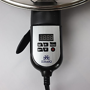 Ethniq 16" Electric Griddle for Ethiopian Injera, Somalian Anjero, Crepe, Lefse, Mogogo, Mitad, Pancake Teff Maker - Adjustable Digital Heat Control - Non-Stackable Surface - Even Heat Distribution