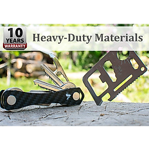 Carbon Fiber Compact Key Holder, Premium Smart Key Organizer Keychain (4-20 Keys), Heavy Duty Minimalist Multikey Folding Pocket Keyholder, Durable Locking Mechanism, Slick Slim Quiet Profile