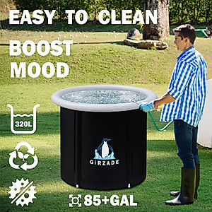 Ice Bath Tub for Athletes with Dust Cover: 85 Gallons Multi-Tiered Portable Pool for Ice Baths at Home Cold Plunge Tub for Recovery - Adult Spa for Ice Baths and Soaking