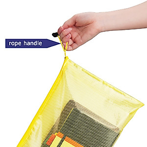 6 Pack Mesh Zipper Pouch Document Bag Waterproof Zip File Folders for School Office Supplies Travel Storage Bags (Colorful)