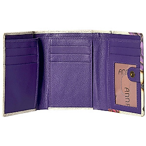 Anna by Anuschka Women's Hand-Painted Genuine Leather Ladies Three Fold Wallet - Floral Paradise