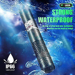 FUOOX Green Laser Pointer High Power Tactical Flashlights, Long Range 20000 Feet Powerful Flashlight with Laser Pointer, USB Rechargeable Laser Pointer for Presentations