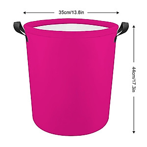 Large Laundry Hamper, Hot Pink Chic Square Laundry Basket Collapsible & Waterproof Storage Basket for College Dorm, Family Essentials
