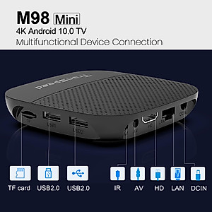 Android 10 TV Box 2G RAM 16G ROM Allwinner H313 with ATV, BT 5.0 Quad-Core 64 Bits 4K UHD H.265 Ethernet LAN TV Box