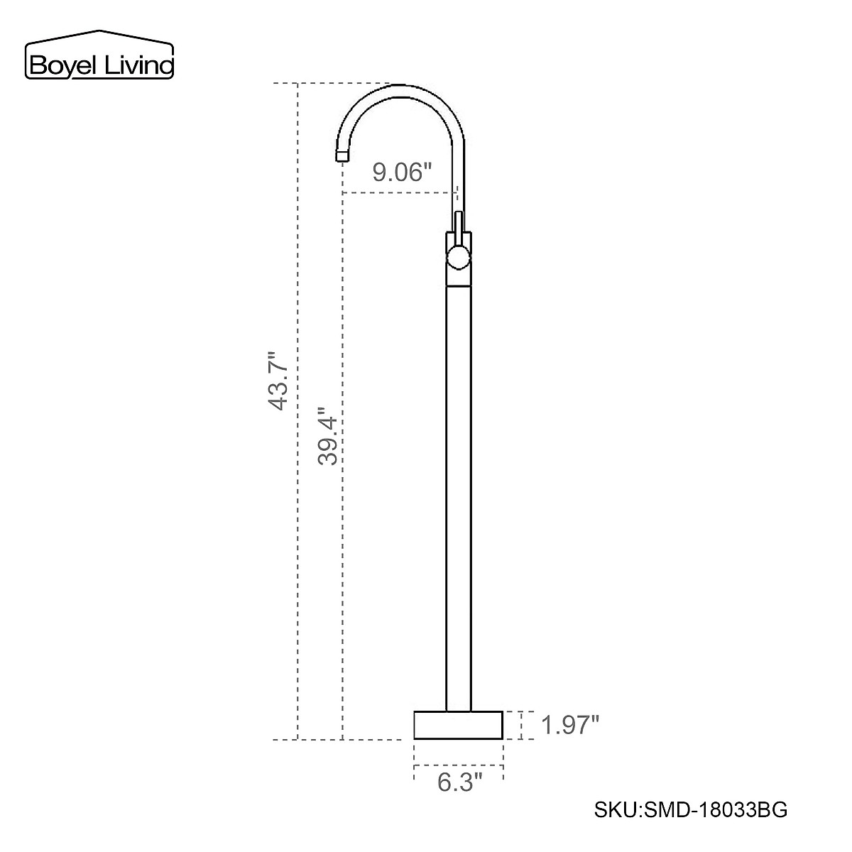 Premium Freestanding Bathtub Filler Faucet Brushed Gold Single Handle Bath Tub Faucet Solid Brass Tub Filler Facuet for Bathtub