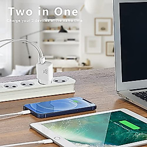 European Travel Plug Adapter, LUOSIKE 2-Pack 20W Dual Port Fast USB C Wall Charger Block International US to Europe EU Type C Power Adapter for iPhone 13 12 11 Pro Max XR XS X 8, Pad, Samsung, Android