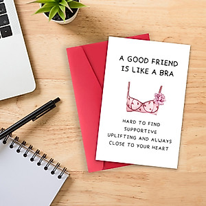 Missonemi Funny Best Friend Birthday Gifts Cards for Women, Bestie Definition Card,Happy Birthday Gift for BBF Sister, Great Friendship Card for Her -“A Good Friend Is Like A Bra”