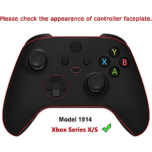 eXtremeRate Rubberized Grips Replacement Back Panels for Xbox Series X/S Controller, Black Performance Non-Slip Diamond Texture Side Rails Handles for Xbox Core Controller - Controller NOT Included