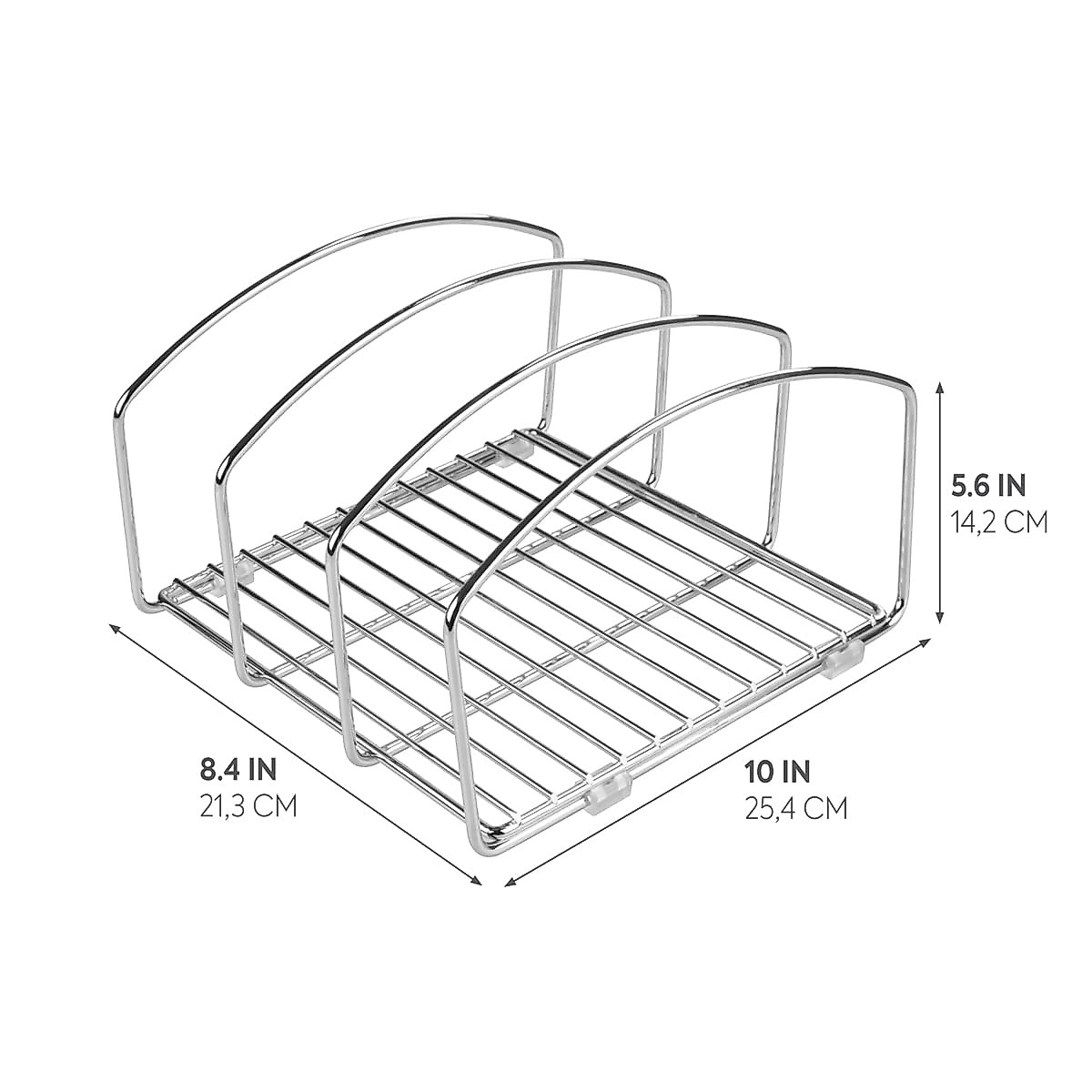 iDesign Classico Kitchen Cookware Organizer for Cutting Boards and Cookie/Baking Sheets - Chrome 8.5" x 10" x 5.75"