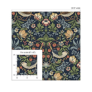 NextWall Aves Garden Peel and Stick Wallpaper (Midnight Blue)