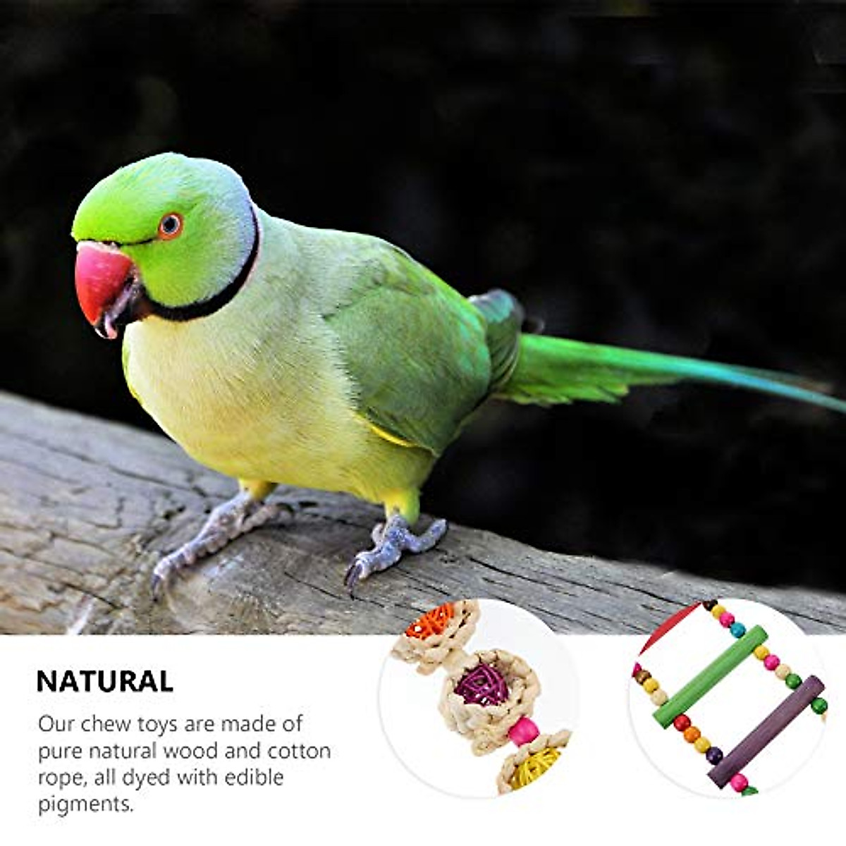 PATKAW Chicken Swing Toys 8 Pcs Parrot Bird Toy Bird Perch Bird Cage Hammock Toy Set Wooden Hammock Wooden Swing