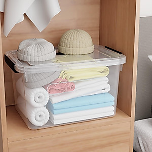 Neadas 12 Quarts Clear Latch Storage Bins with Lid, Clear Plastic Storage Latching Box with Handle, 6 Packs