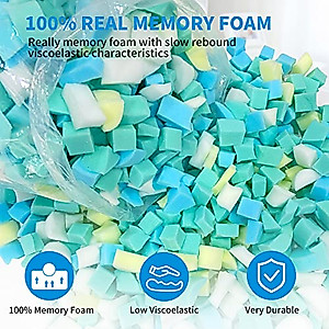 Welacer 19.8lbs Shredded Memory Foam Filling for Bean Bag Filler, Pillow Chair Cushion Refill, Without Added Gel Particles, Premium Soft and Great for Stuffing, Multi Color Shape