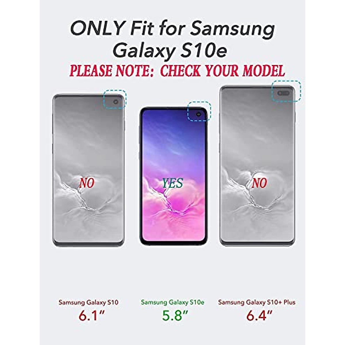 HONG-AMY Galaxy S10E Case: 3-in-1 Shockproof Heavy Duty Protection, 2 Nano Explosion-Proof Films, Black/Grey