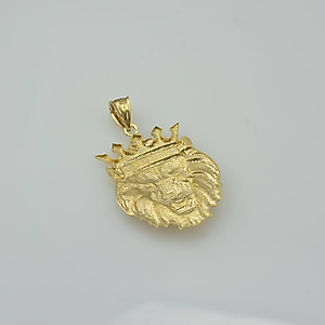 LA BLINGZ 14K Yellow Gold Lion King Pendant (S/M/L/XL) (Extra Large)