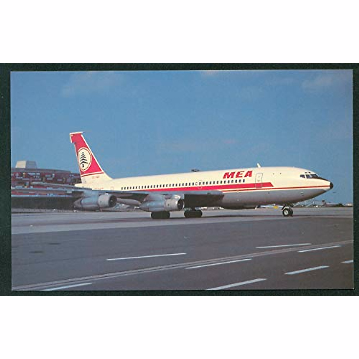 MEA Middle East Airlines Boeing B-720 Roissy Airport Paris France Commercial Airplane Postcard