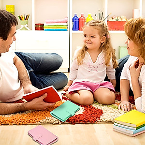 6 Pieces A6 PU Leather Notebook Binder Refillable 6 Rings Binder Cover Loose Leaf Personal Planner with Magnetic Buckle Closure (Pink, Green, Purple, Sky Blue, Yellow, Black)