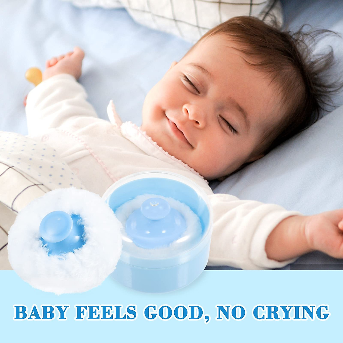 2pcs Fluffy Body Case Talcum Puff Container Kits with Puff for