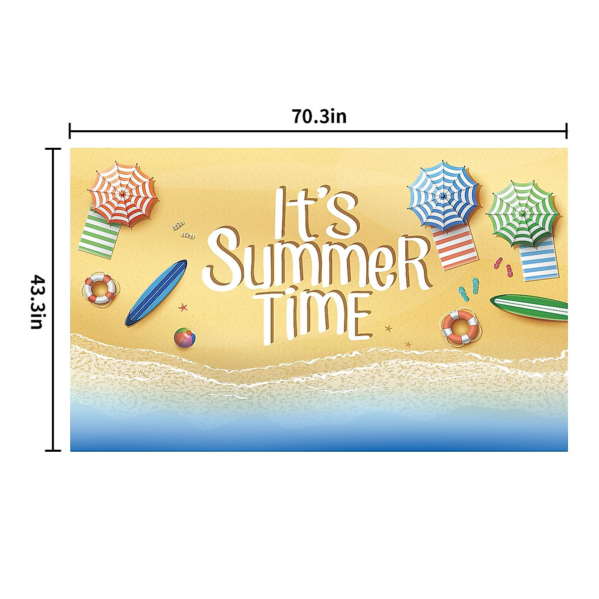 Summer Beach Decorations for Party 70.8 * 43.3 in Hawaiian Party Banner Surfboard Background for Birthday Summer Themed Party Supplies Favors